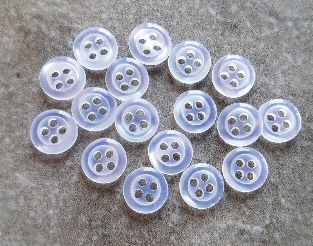 17 White Translucent Bubble Rim Round Buttons Size 5/16" - Etsy