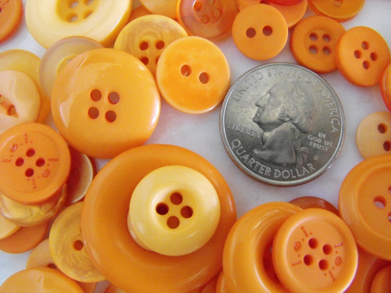 Orange Shade Buttons 100 Bulk Assorted Roun Dmulti Size - Etsy