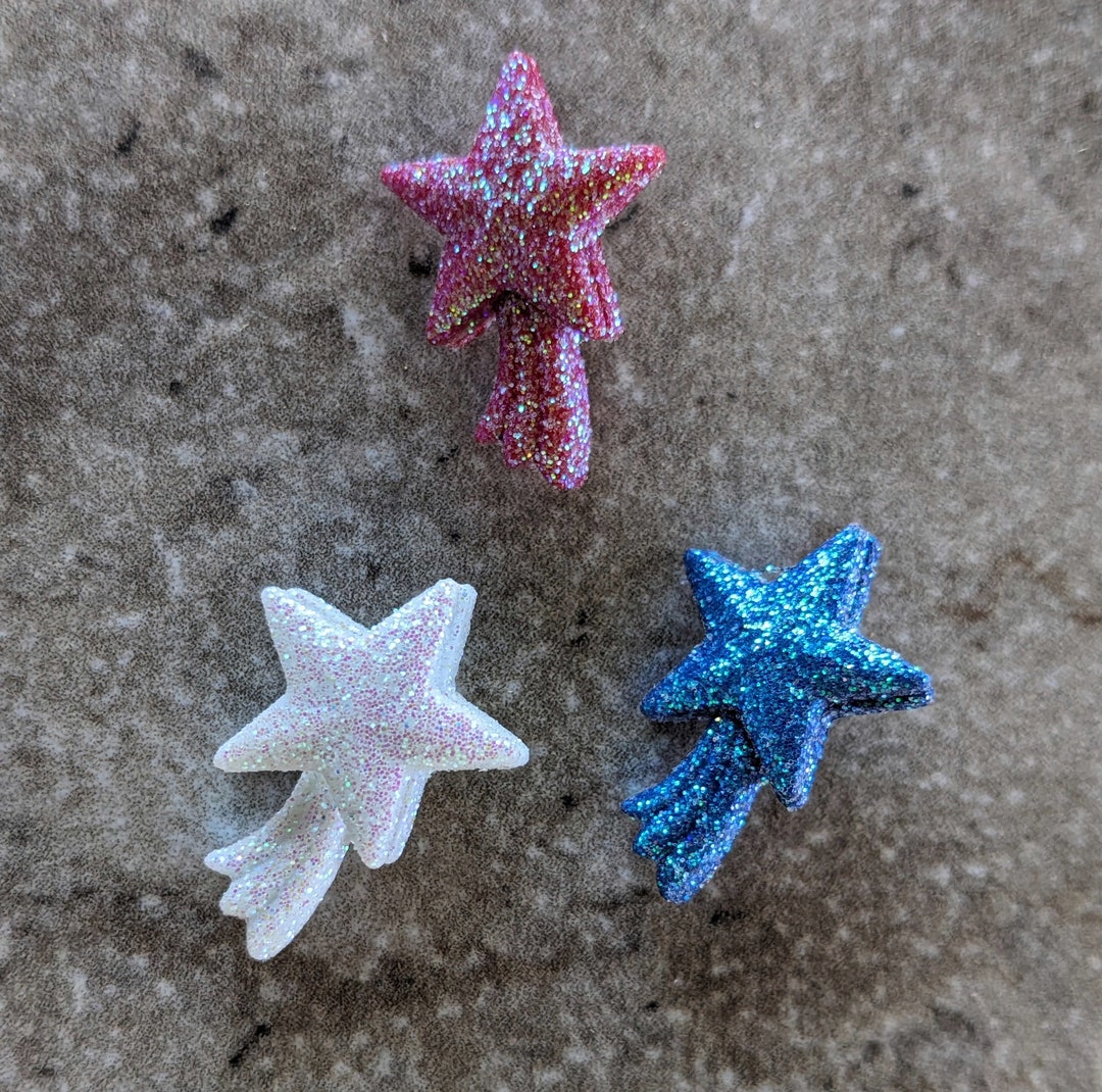 3 Glitter Shooting Star Shank Buttons Size 1" - Etsy