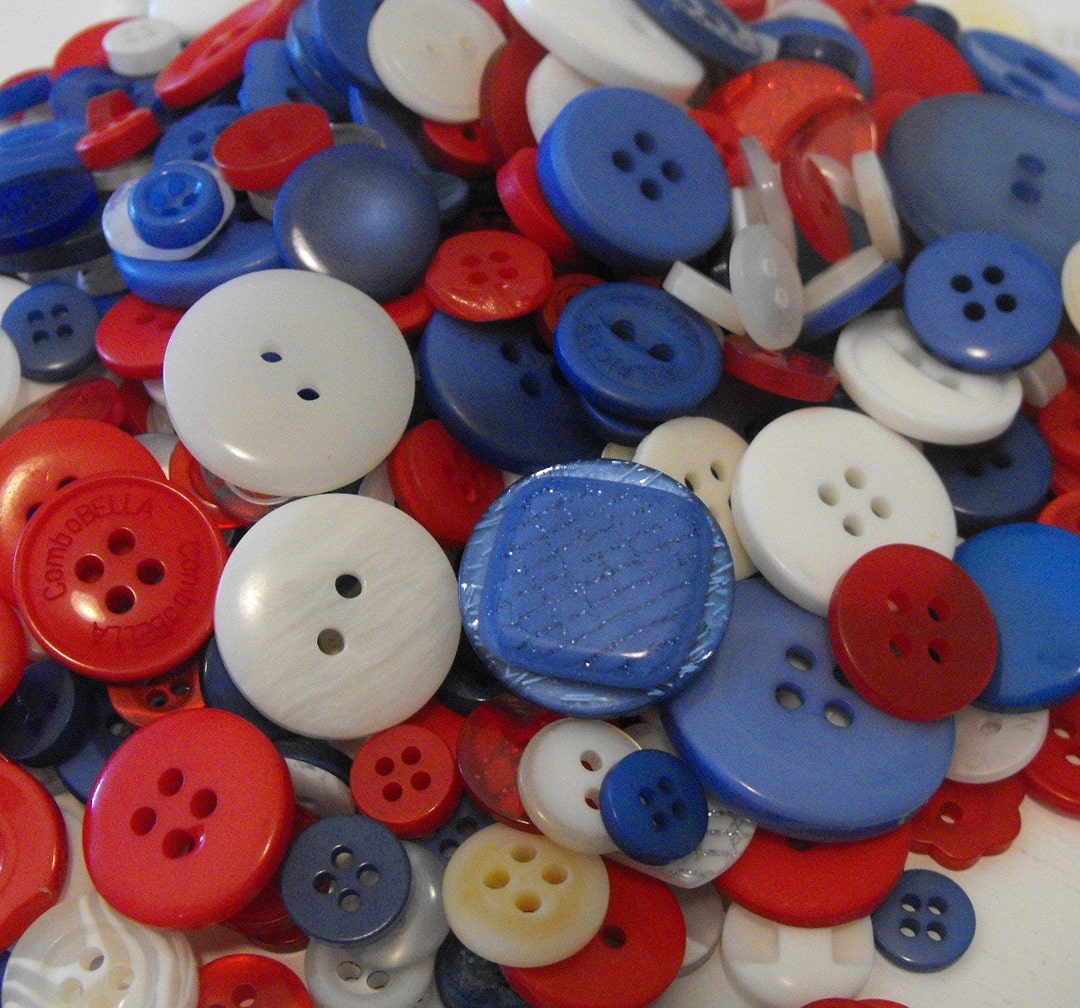100 All American Red White and Blue Buttons Round Multi Sizes - Etsy