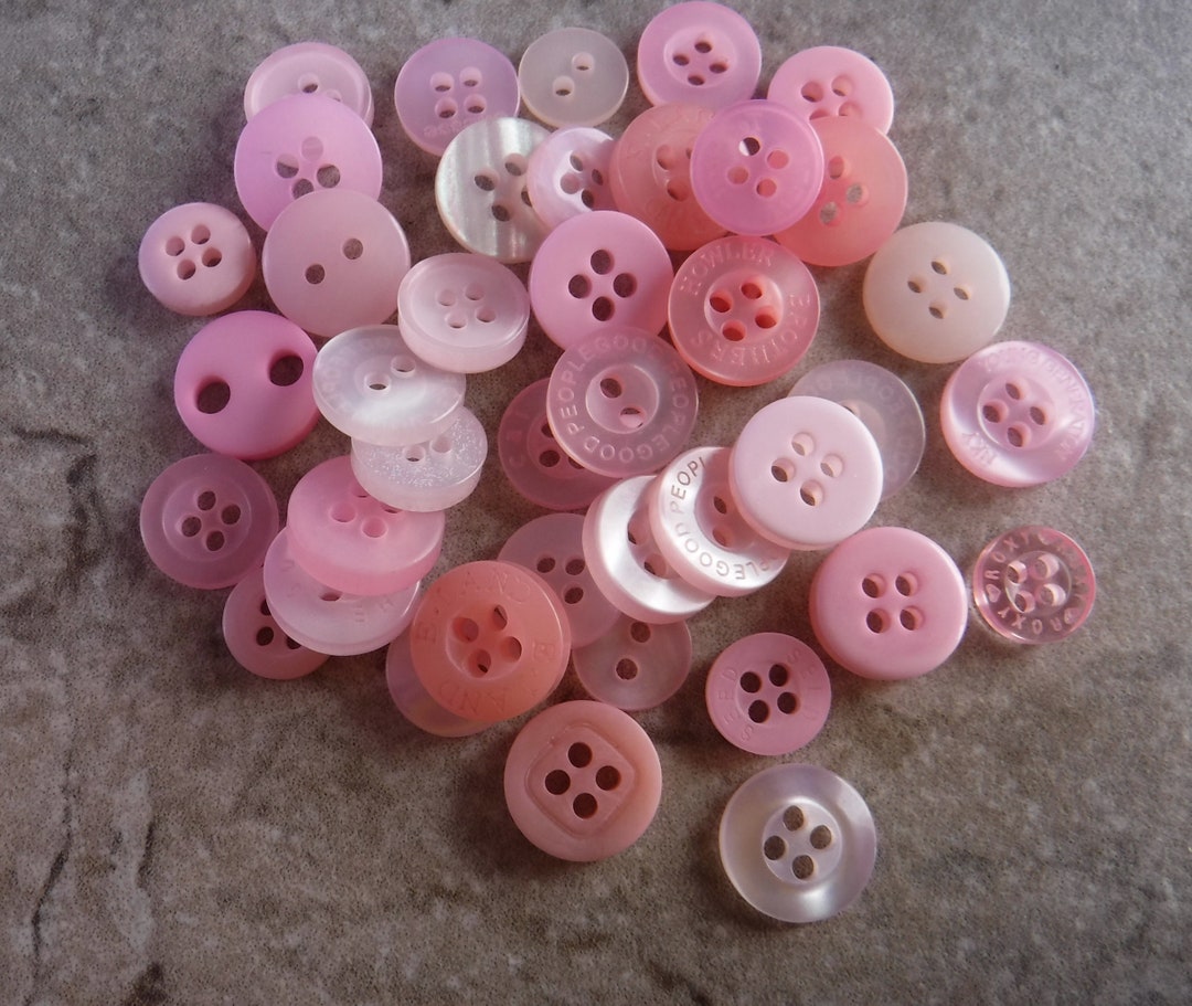 Light Pink Buttons, 50 Small Assorted Round Sewing Crafting Bulk ...