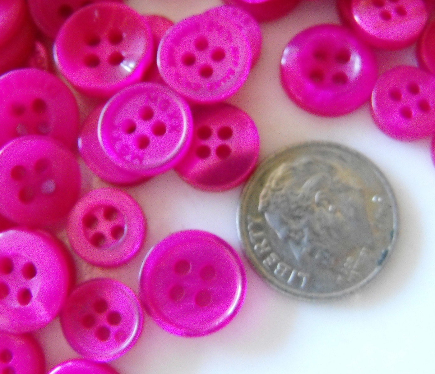 Magenta Buttons, 50 Small Assorted Round Sewing Crafting Bulk Buttons ...
