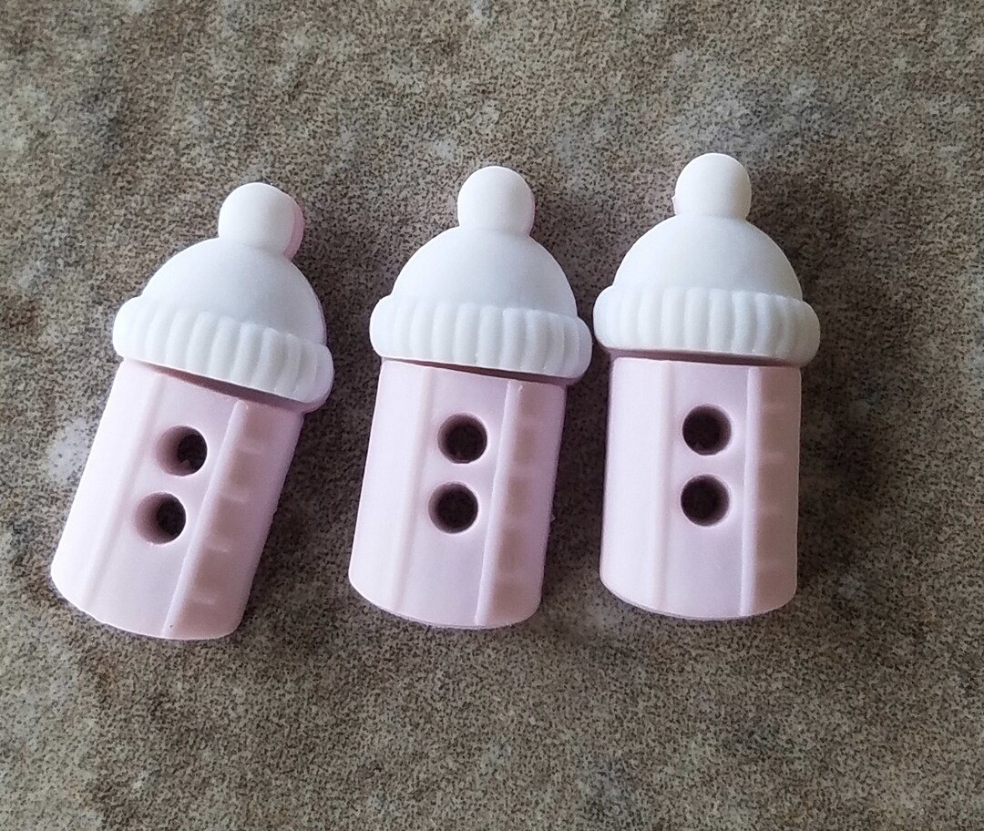 3 Pink 2 Hole Baby Bottle Buttons Size 5/16" - Etsy