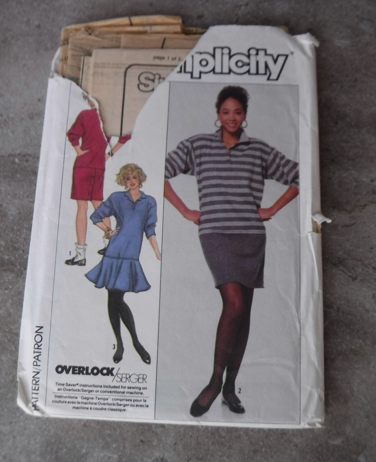 Simplicity Pattern 8228 Misses Loose Fitting Knit Dress Complete Cut ...