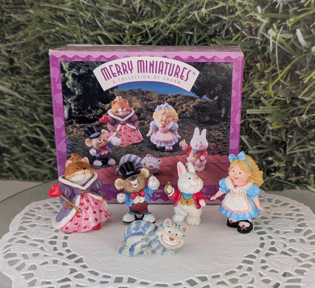 Alice in Wonderland Hallmark Merry Miniatures Set Valentine 1996 - Etsy