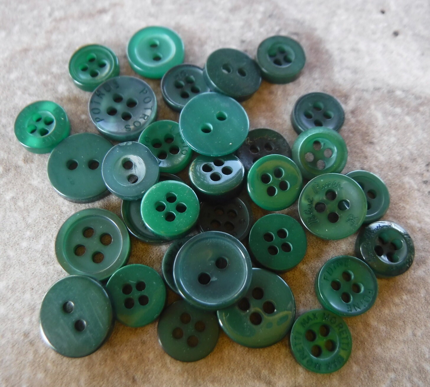 Forest Green Buttons 50 Small Assorted Round Sewing Crafting | Etsy