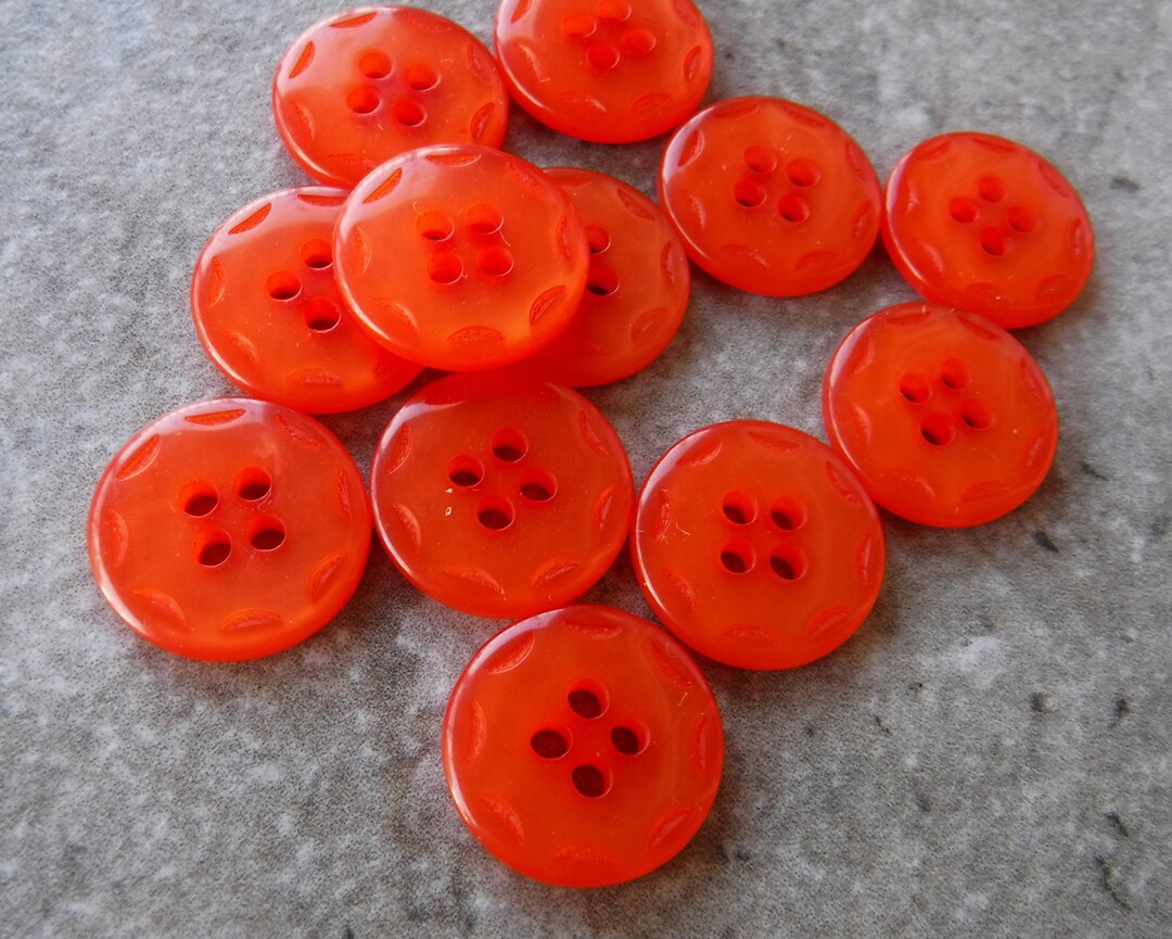 10 Orange Dashed Rim Medium Round Buttons Size 11/16" - Etsy