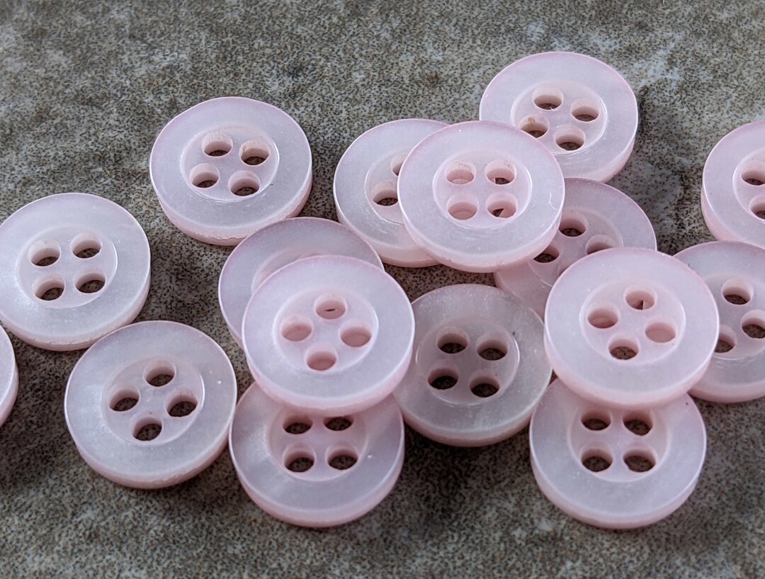 16 Light Pink Glossed Mini Round Buttons. Size 5/16" - Etsy