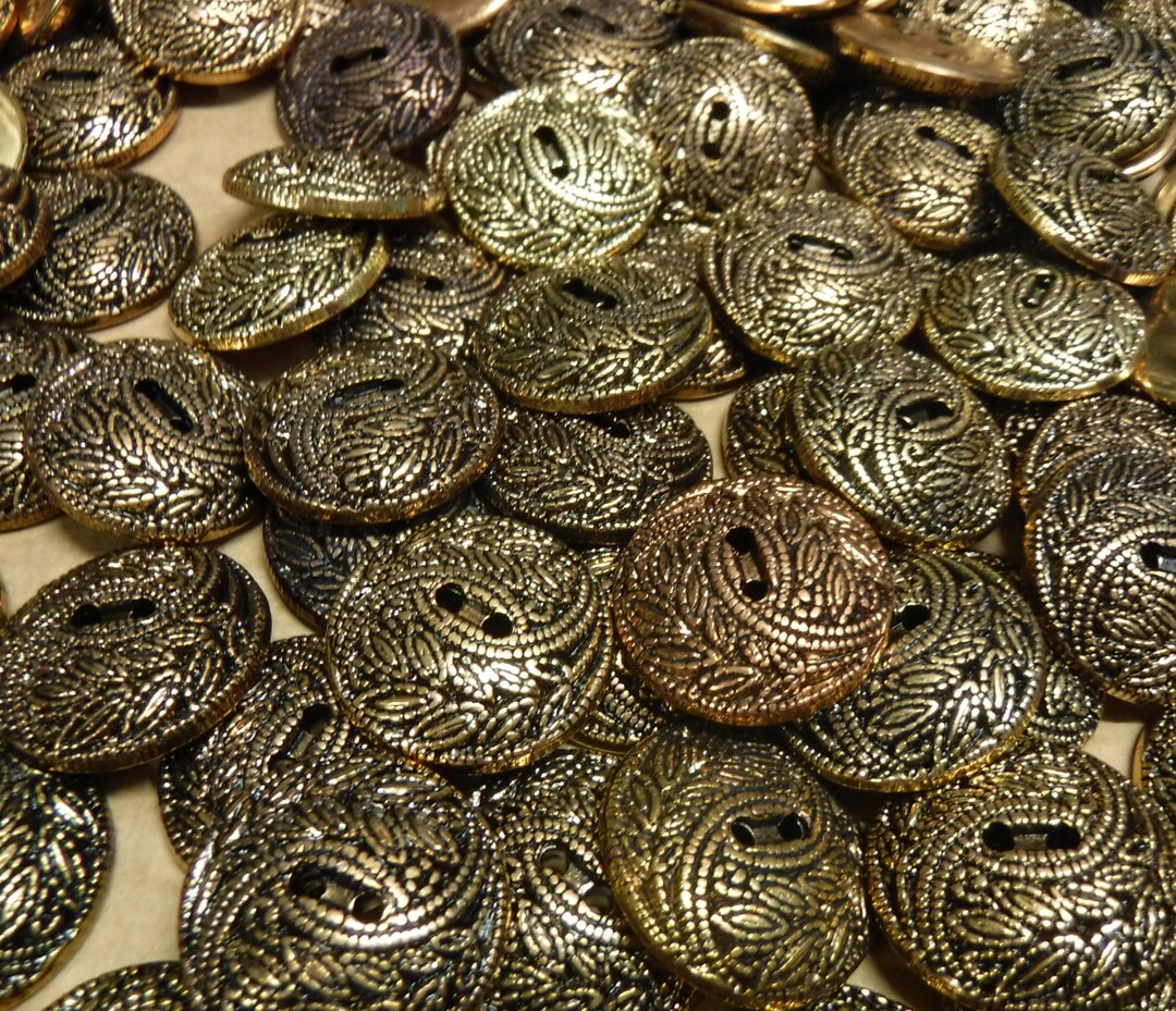 15 Antiqued 2 Hole Round Buttons Size 1" - Etsy