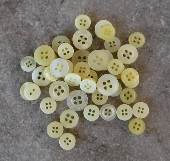 Light Yellow Buttons 50 Small Assorted Round Sewing Crafting | Etsy