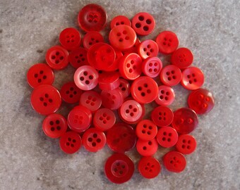 Small Red Buttons - Etsy