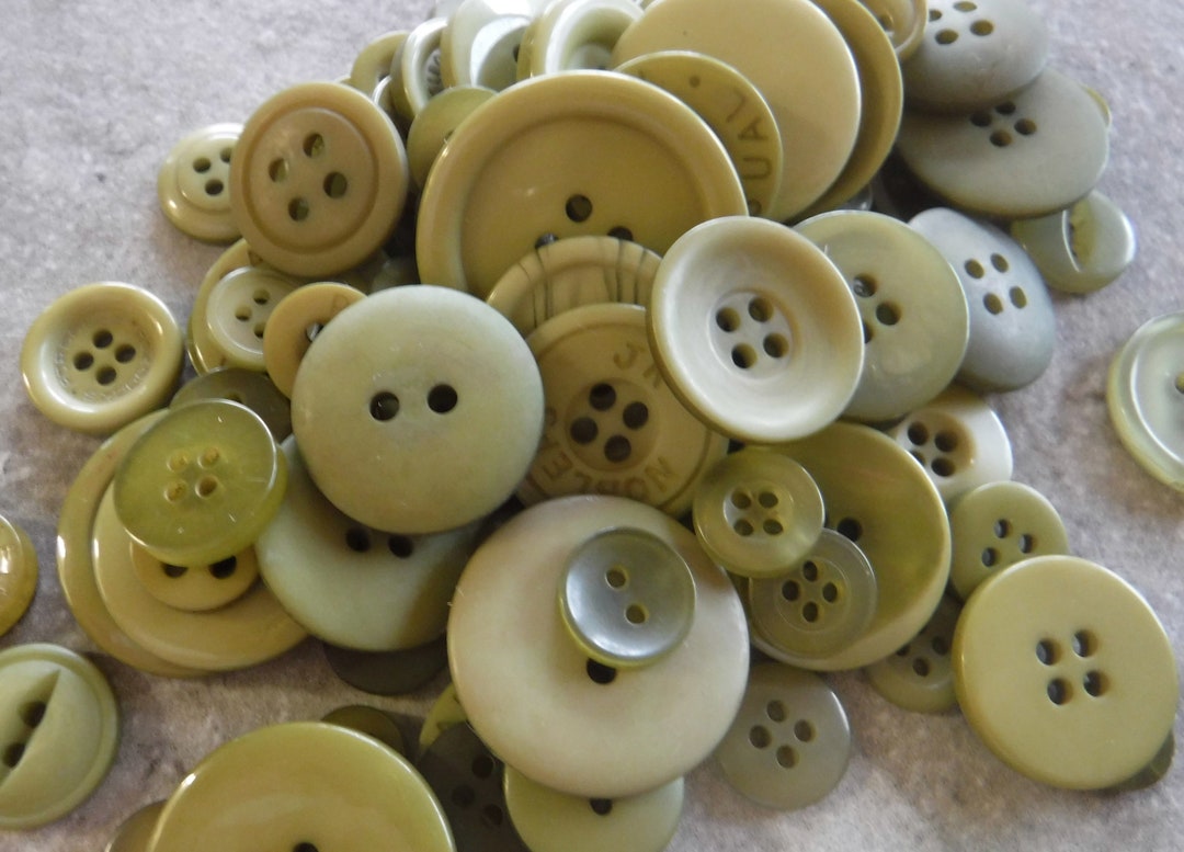 Moss Green Buttons, 100 Bulk Assorted Round Multi Size Crafting Sewing ...