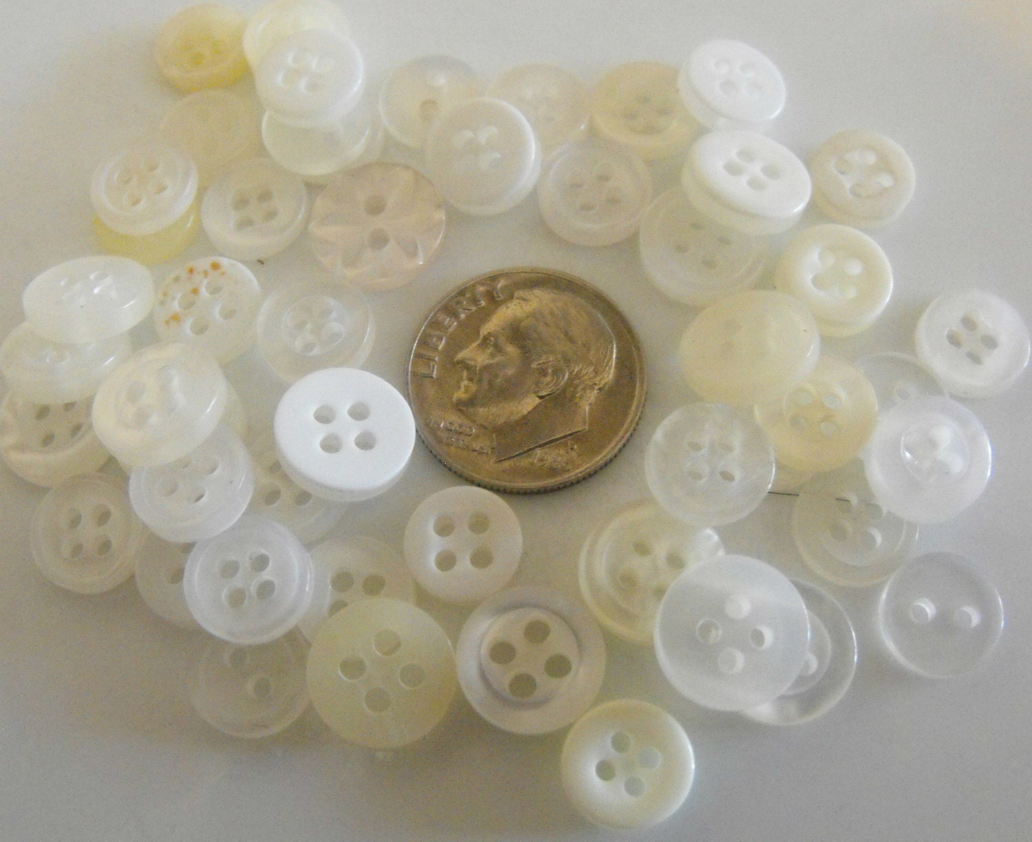 Off White Buttons 50 Small Assorted Round Sewing Crafting - Etsy