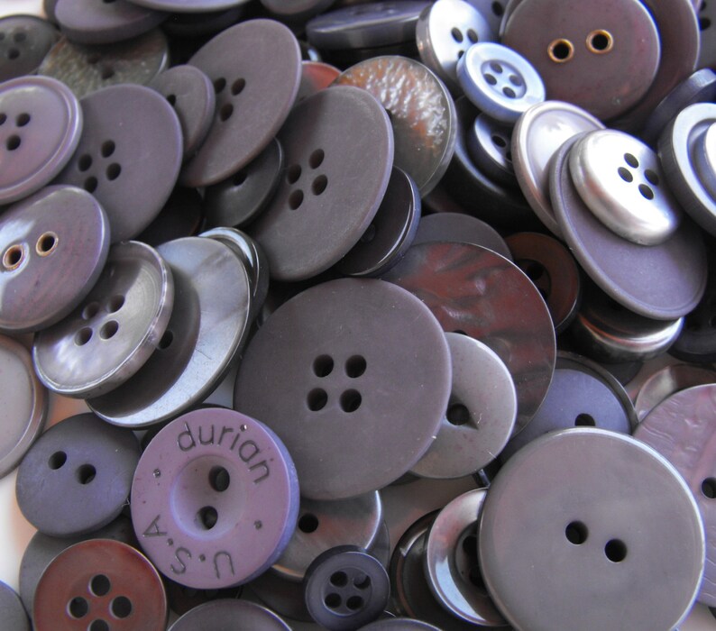 Ash Gray Buttons, 100 Bulk Assorted Round Multi Size Crafting Sewing ...