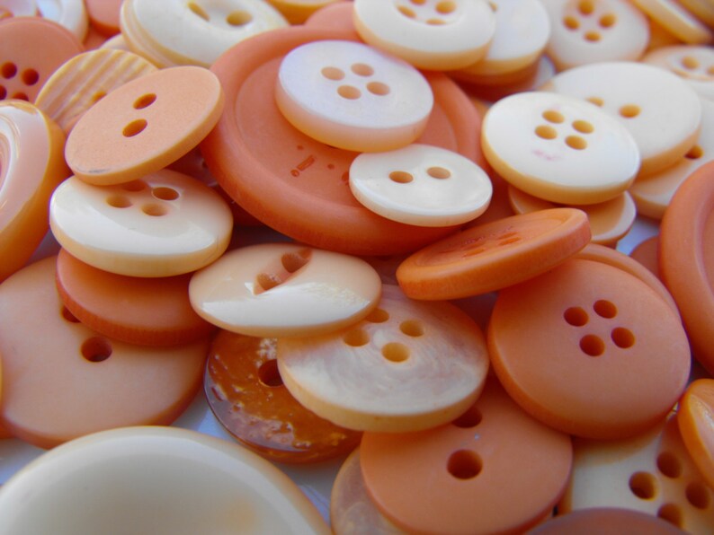 Orange Shade Buttons 100 Bulk Assorted Roun Dmulti Size | Etsy