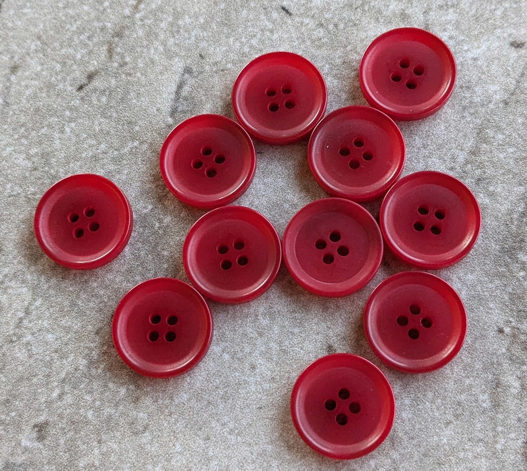 11 Red Rim Edged Round Buttons Size 11/16" - Etsy