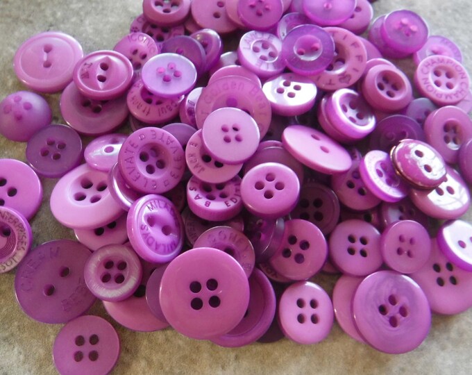 400 Boysenberry Purple Buttons Round Multi Sizes - Etsy