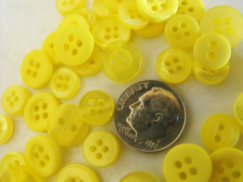 Lemon Yellow Buttons 50 Small Assorted Round Sewing Crafting - Etsy