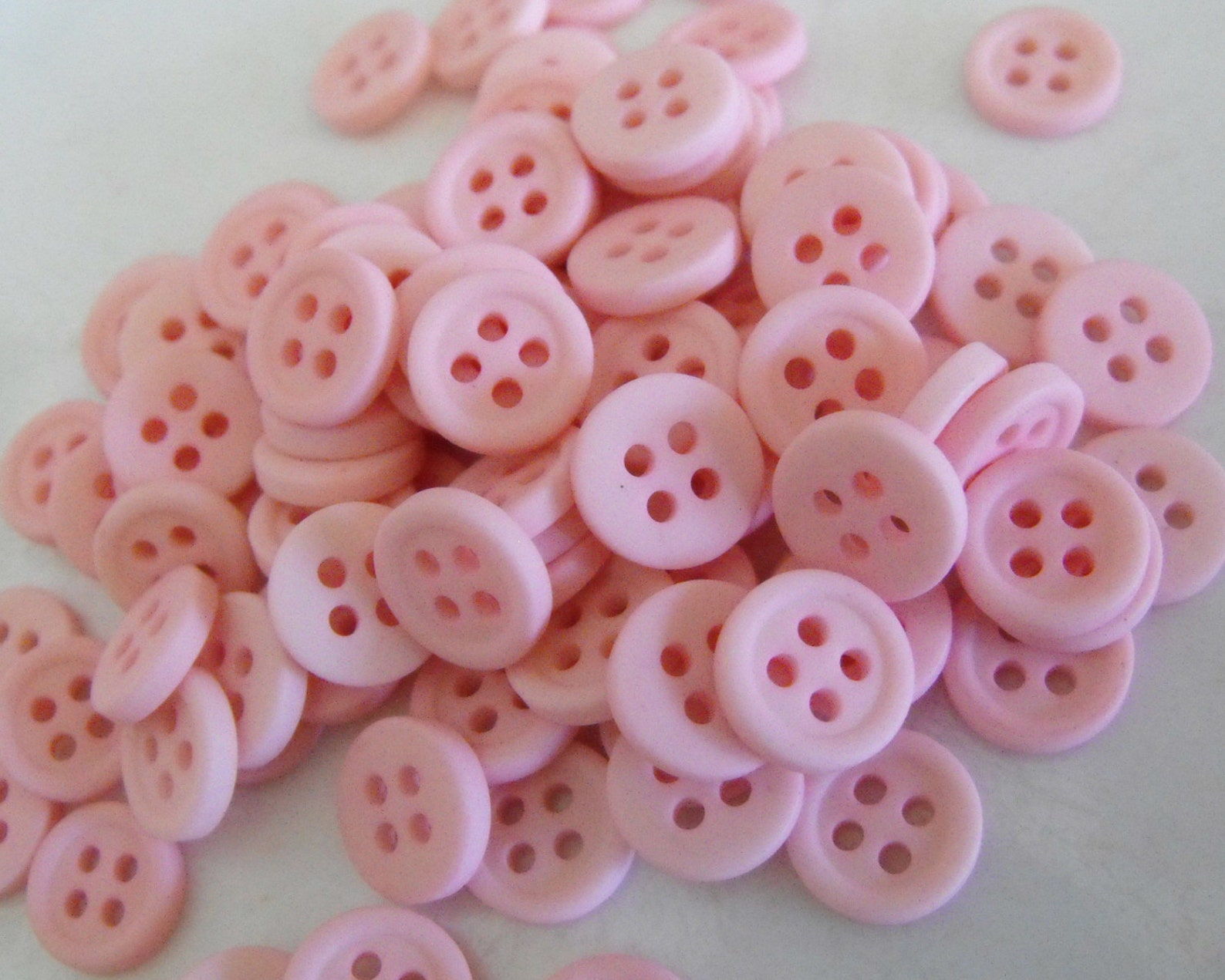 100 Baby Pink Matt 4 Hole Round Buttons - Etsy