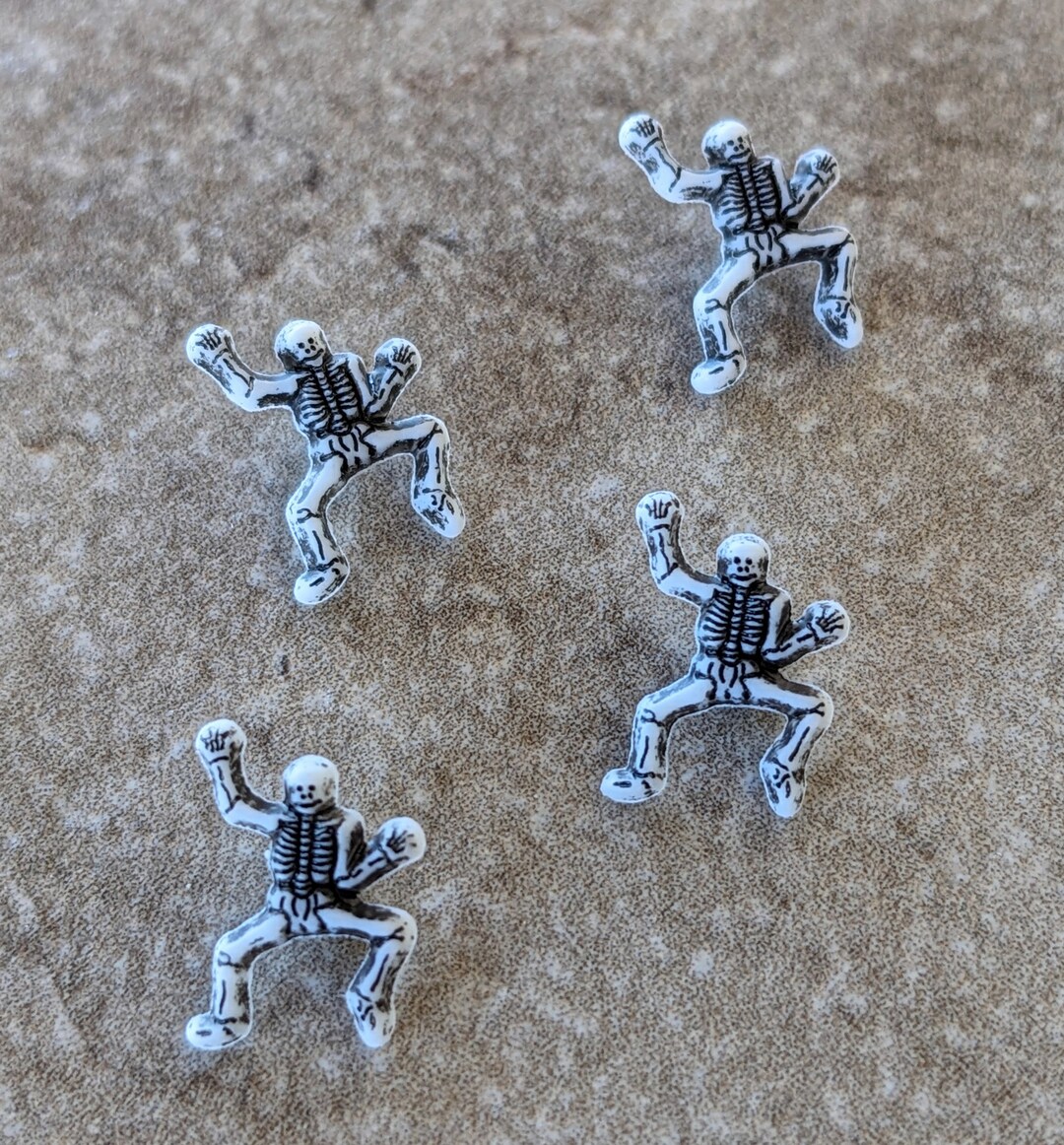 4 Dancing Skeletons Mini Shank Buttons Size 3/8" Crafting Sewing - Etsy