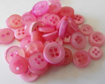 Baby Pink Buttons 50 Small Assorted Round Sewing Crafting | Etsy