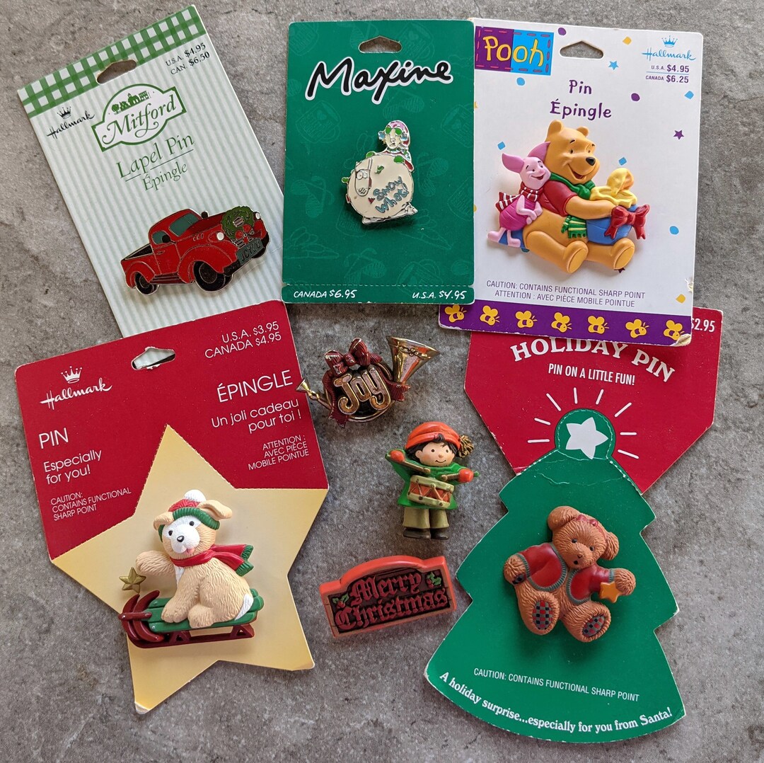 Vintage Hallmark Christmas Lapel Pins - Etsy