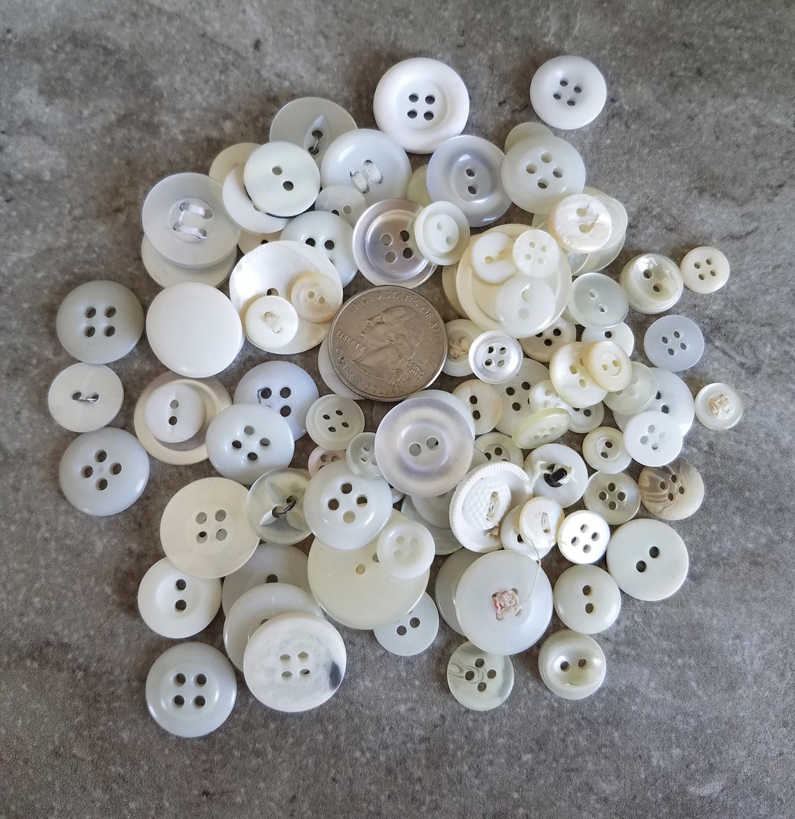 100 Vintage Antique Buttons off White Grab Bag - Etsy