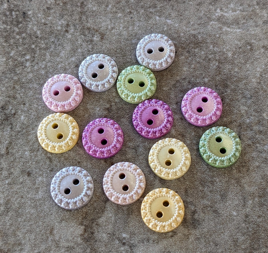 12 Big Dot Rim Small Round Buttons Size 7/16" You Choose the Color - Etsy