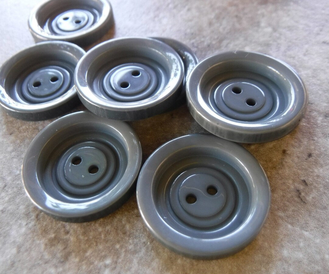 8 Ash Gray Triple Circle Round Buttons Size 1 1/8" - Etsy