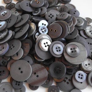 Ash Gray Buttons, 100 Bulk Assorted Round Multi Size Crafting Sewing ...