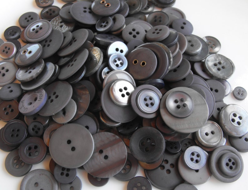 Ash Gray Buttons 100 Bulk Assorted Round Multi Size Crafting - Etsy