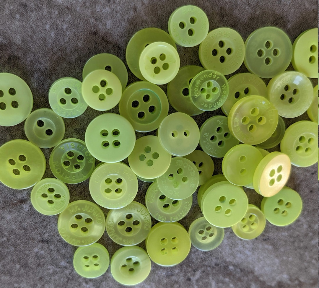 Limeade Green Buttons, 50 Small Assorted Round Sewing Crafting Bulk ...