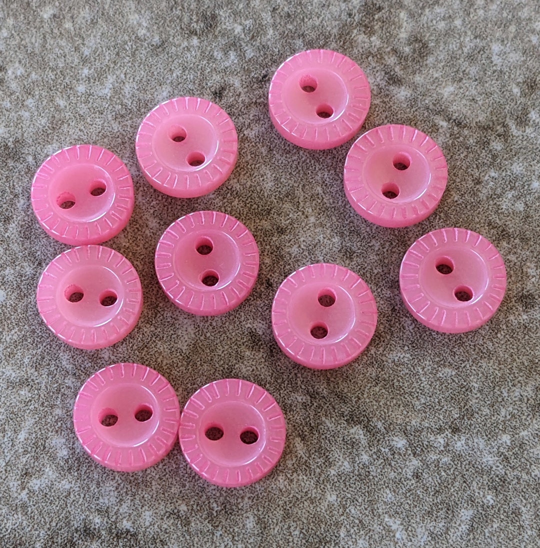 10 Pink Little Dashed Rim Round Buttons Size 3/8 - Etsy