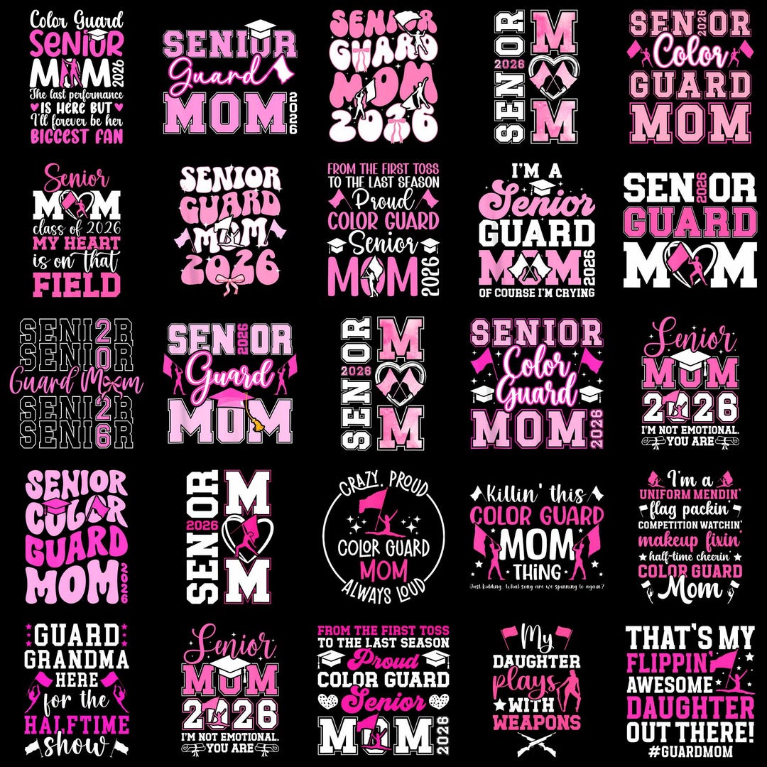 Proud Color Guard Senior Mom 2026 PNG, Band Mom Sublimation, Color ...
