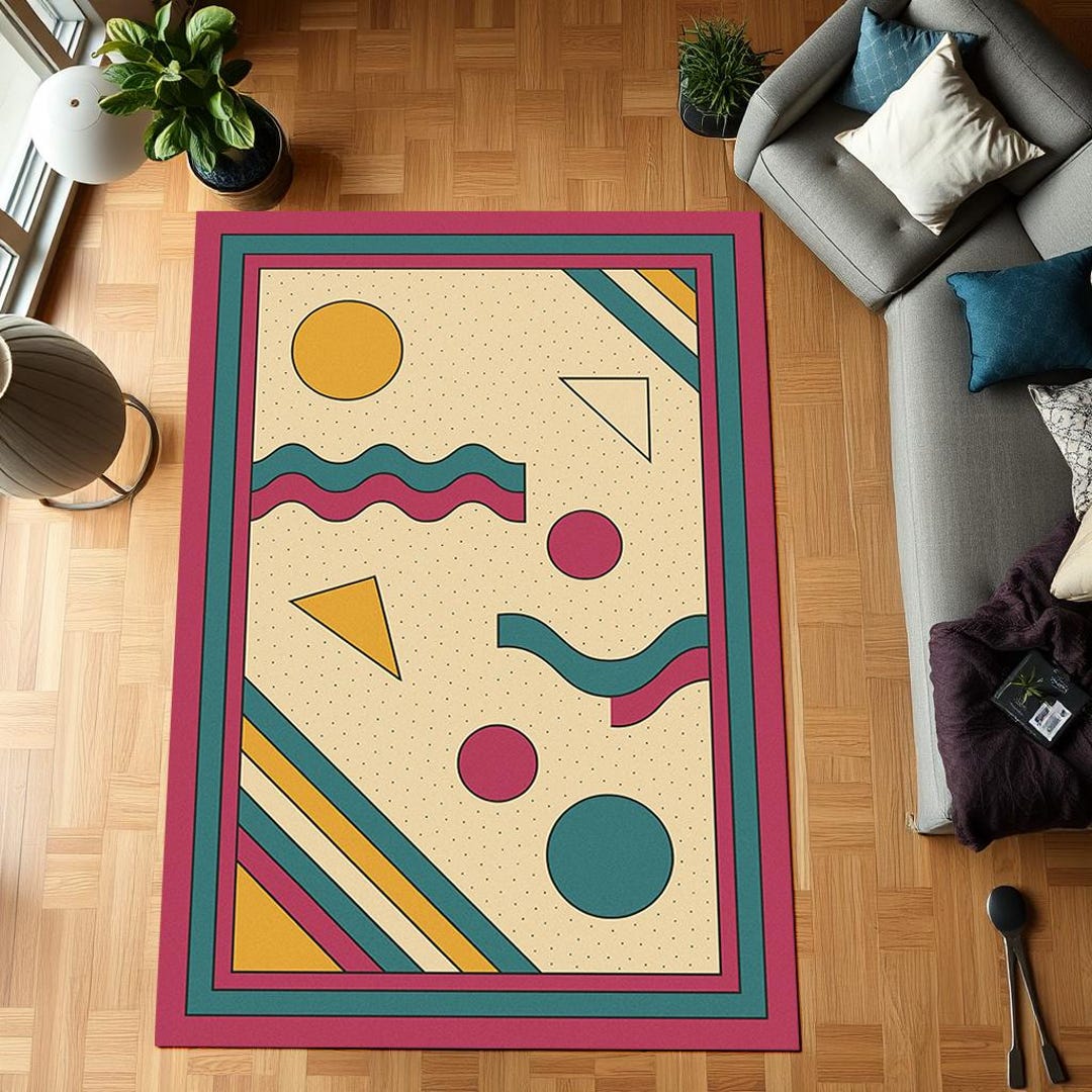 Nostalgic Look Carpet, 80's Style, Geometric Style, Timeless, Vintage ...