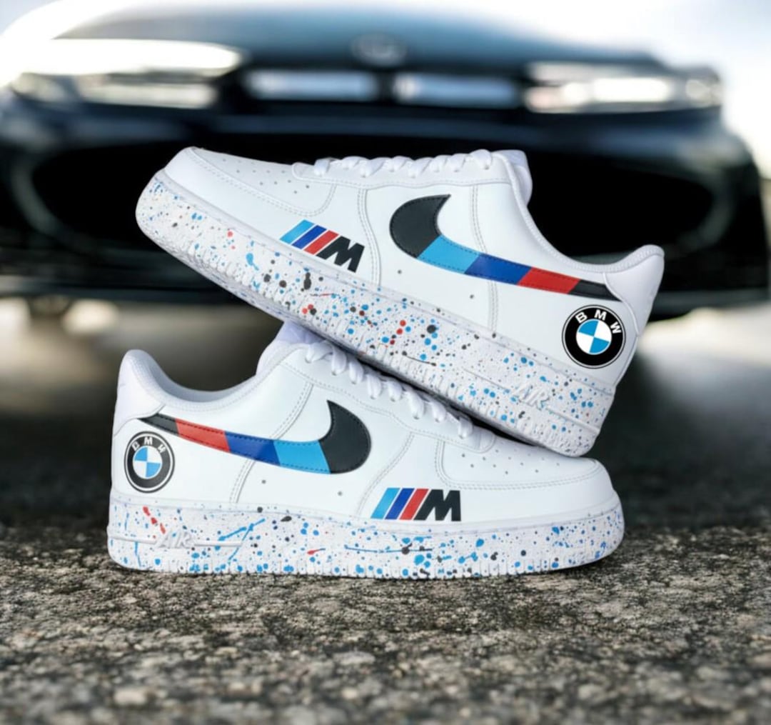 BMW Splatter Air Force 1 Sneakers, BMW Custom AF1 Shoes, Hand Painted ...