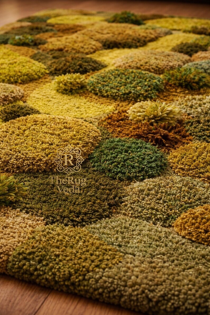 Hand Tufted Moss Landscape Wool Rug – Biophilic Nature Inspired ...