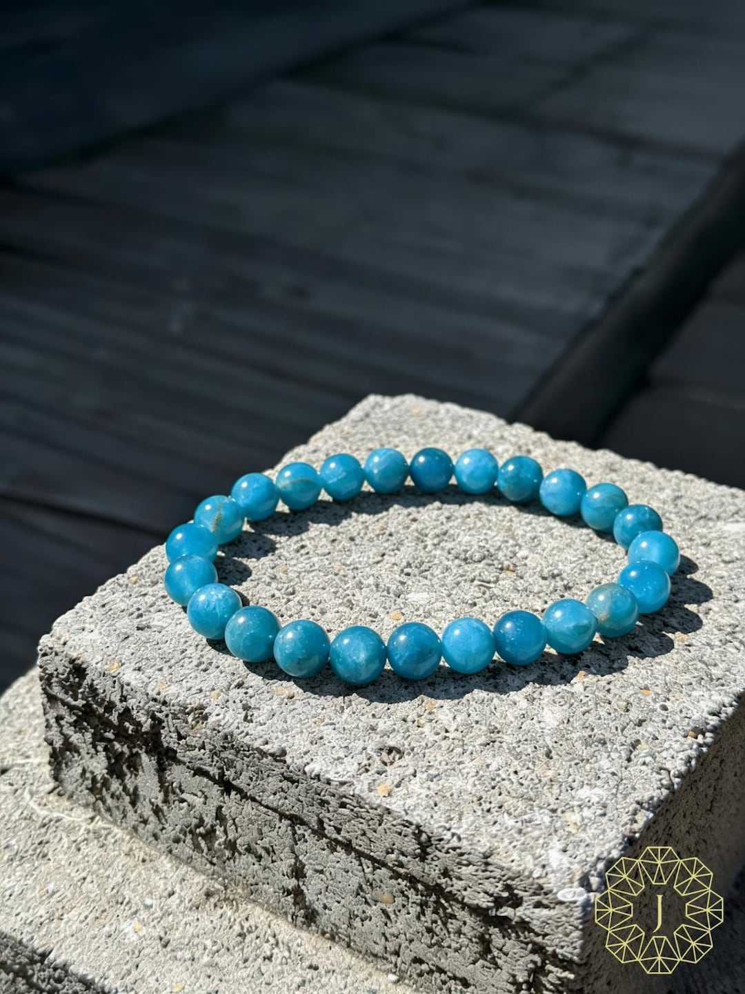 6mm Apatite Bracelet | Blue Gemstone Stretch Bracelet, Healing ...