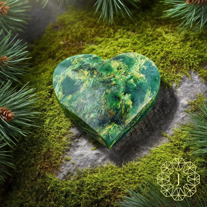 Emerald Heart Stone - Green Emerald Crystal Heart - Polished Stone ...