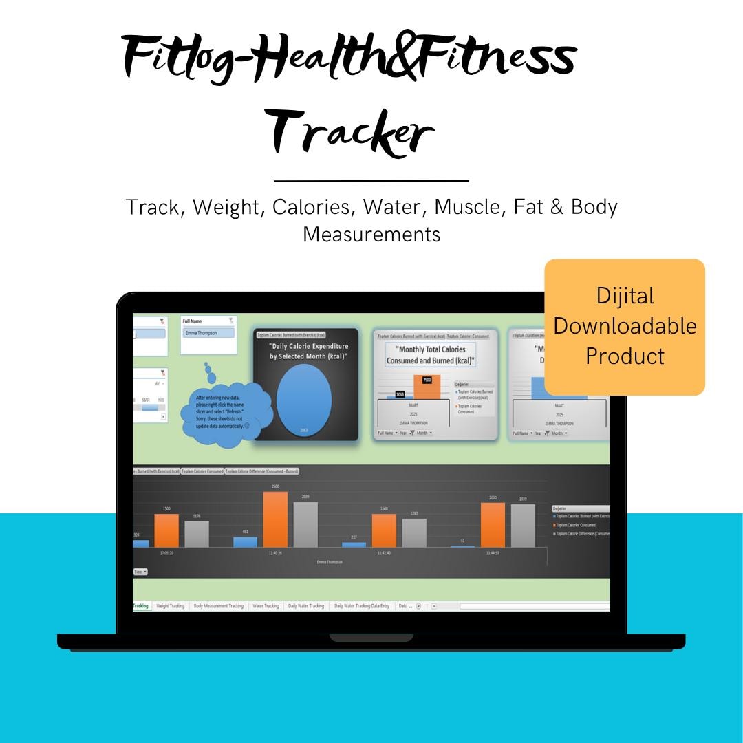 Fitness Tracker Excel Template | Track Weight, Calories, Water ...