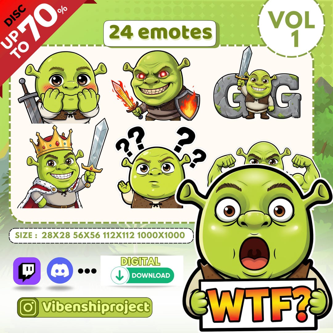 24 Expressive Ogre Emotes | Funny Meme Twitch Emote Pack | Discord PNG ...