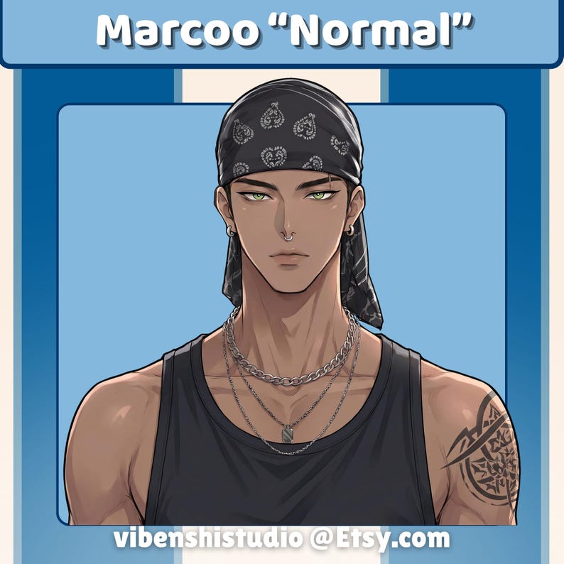 Pngtuber Marcoo | Anime Vtuber PNG Avatar | Male 2D Pngtuber Model ...