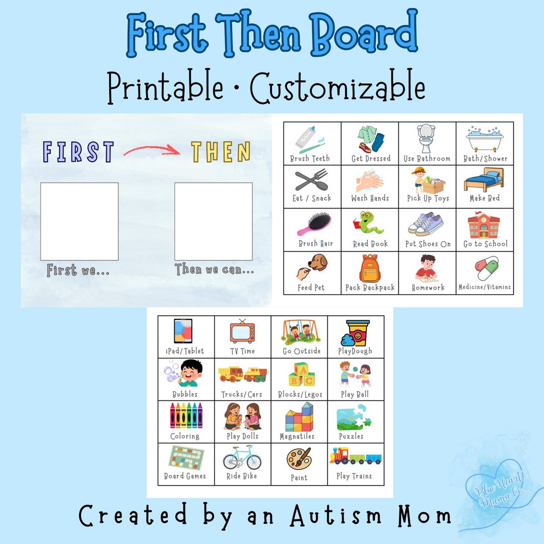First Then Board for Autism Kids | Visual Schedule Printable - Etsy