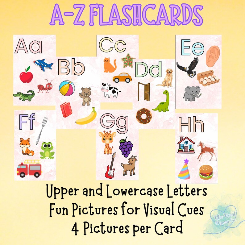 Printable Alphabet Flashcards | Early Learning | Preschool - Etsy Australia