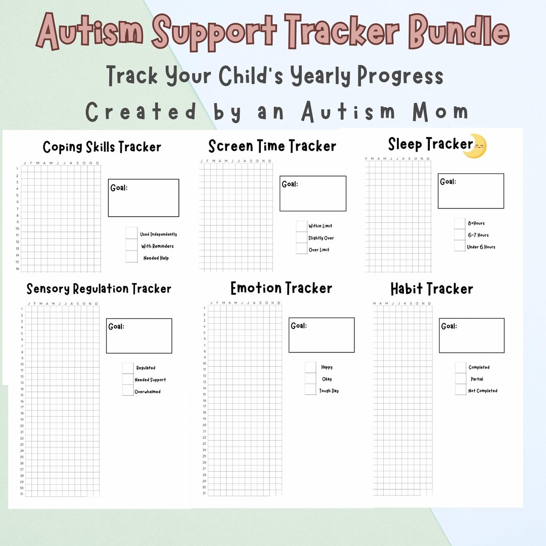 Autism Support Tracker Bundle - Routine, Sleep & Habit Trackers for ...