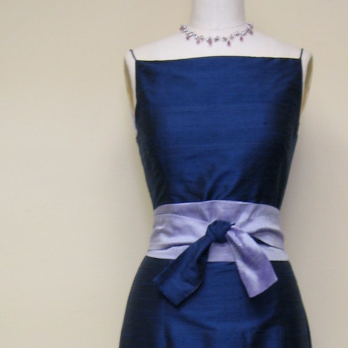 Navy Classic Silk Shantung Sheath Dress - Etsy