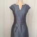 Slate Blue Silk Shantung Cap-sleeve Sheath Dress, Made to Order - Etsy