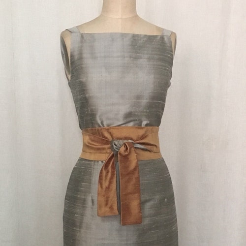 Silver Gray Shantung Simple Sheath Dress - Etsy