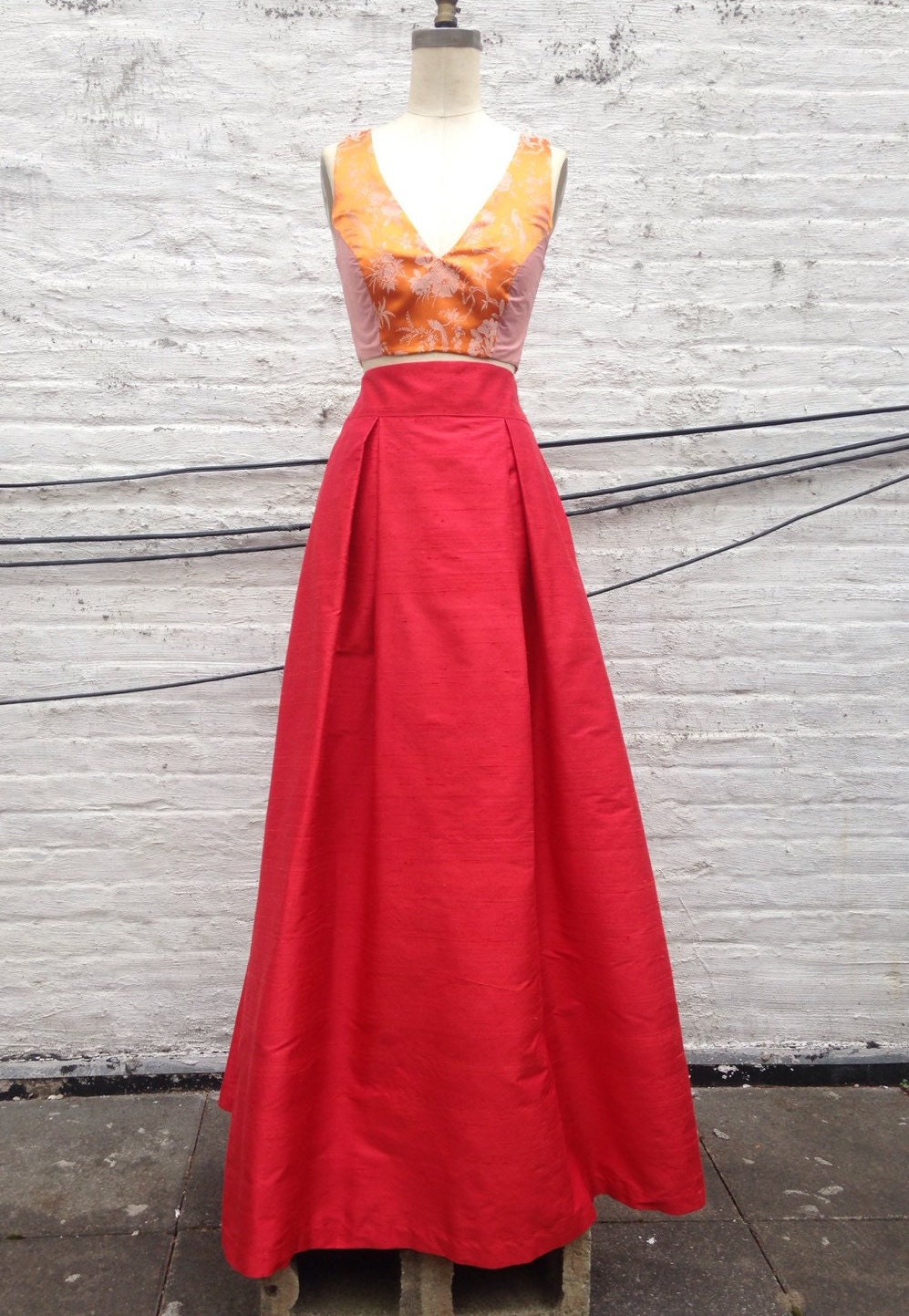 Poppy Red Long Ball Gown Formal Skirt, Made to Order - Etsy