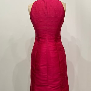 Pink and Orange Modern Cheongsam Silk Shantung Sheath Dress, Made to ...